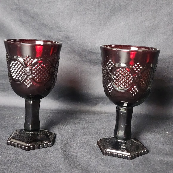 Avon | Dining | Avon 876 Cape Cod Pattern Ruby Red Pressed Glass 2 ...